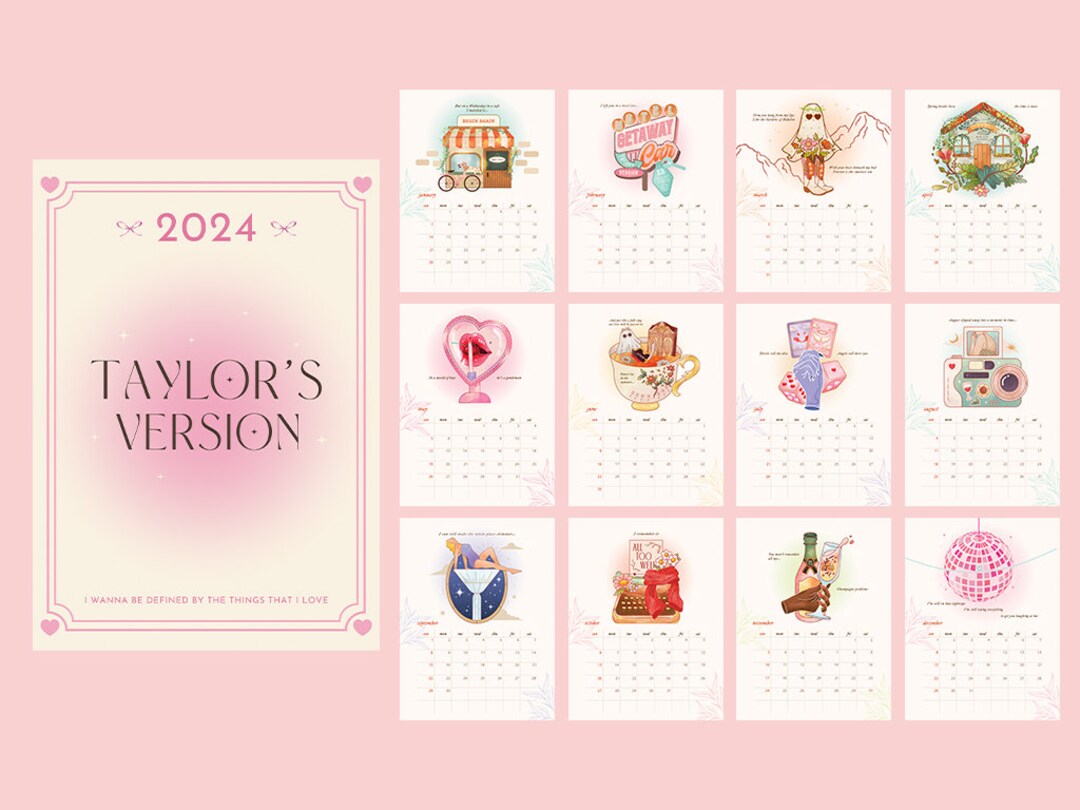 2024 Taylor S Inspired Calendar, Lover Girl, Illutration Calendar ...
