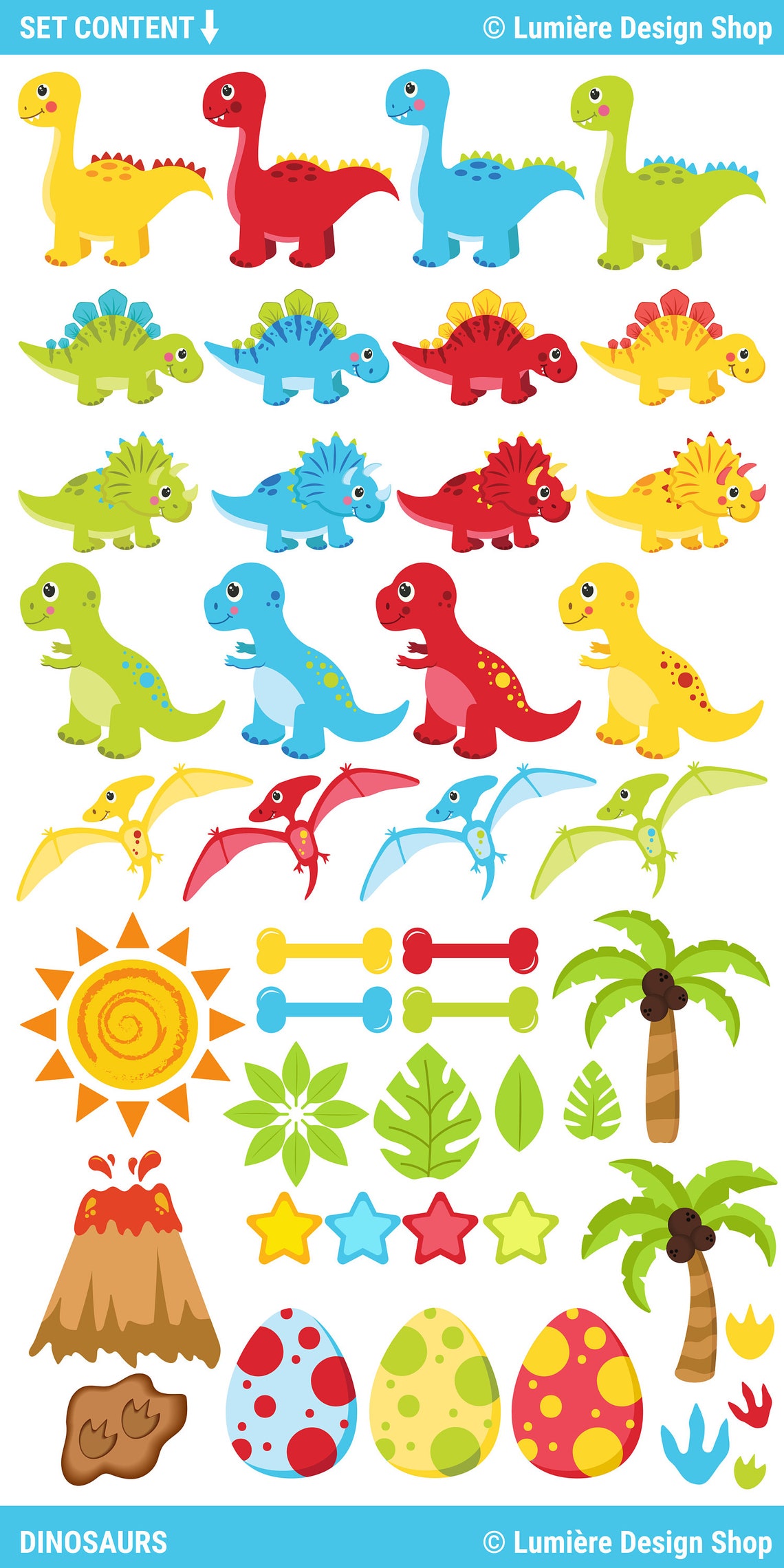 Dinosaur Digital Clipart Bundle Dinosaur Clipart Cute - Etsy Canada