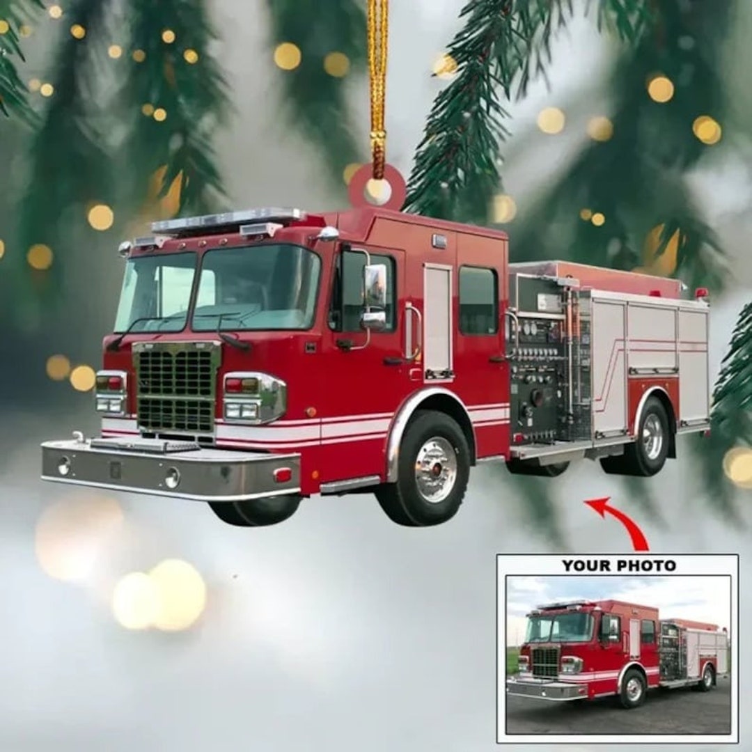 Custom Fire Truck Ornament, Fire Truck Ornament, Christmas 2023 ...