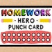 Homework Hero Punch Card for Kids - Etsy