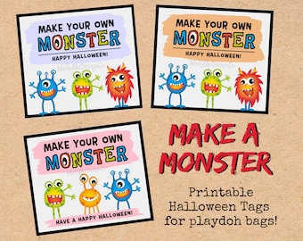 Make Your Own Monster Printable Tag - Etsy