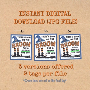 Halloween Broom Tags (room on the Broom) - Etsy