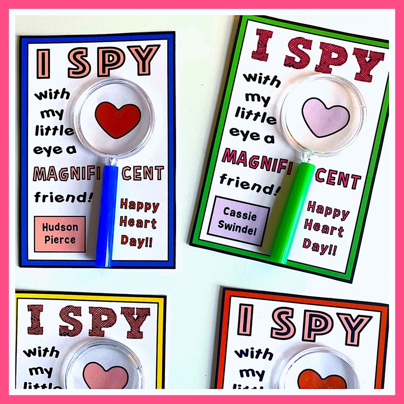 I SPY Valentine Tag magnifying Glass - Etsy