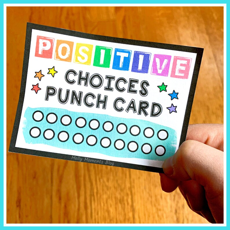 Positive Choices Punch Card for Kids | Etsy