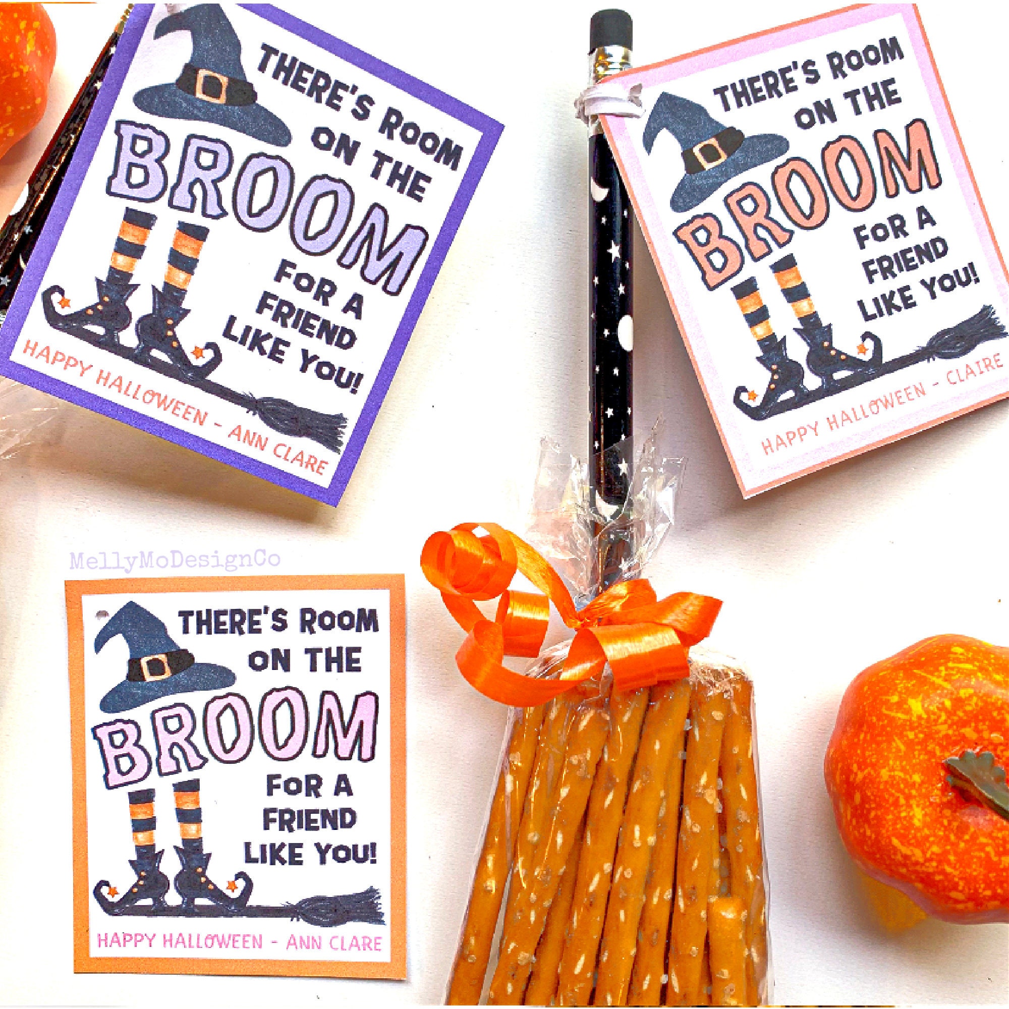 Room on the Broom Tags (PURPLE Border) - Etsy