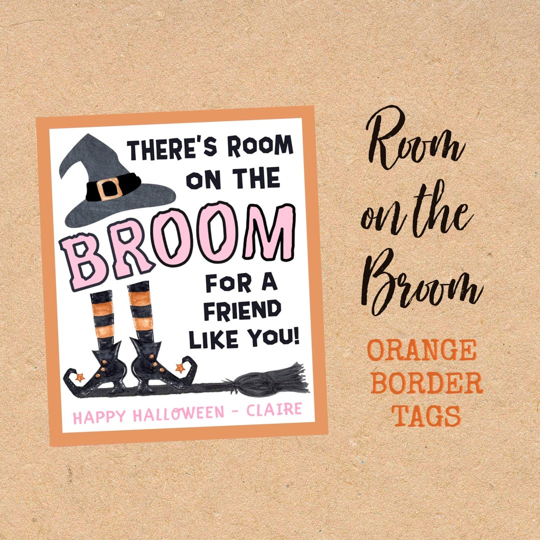 Room on the Broom Tags (ORANGE BORDER) - Etsy