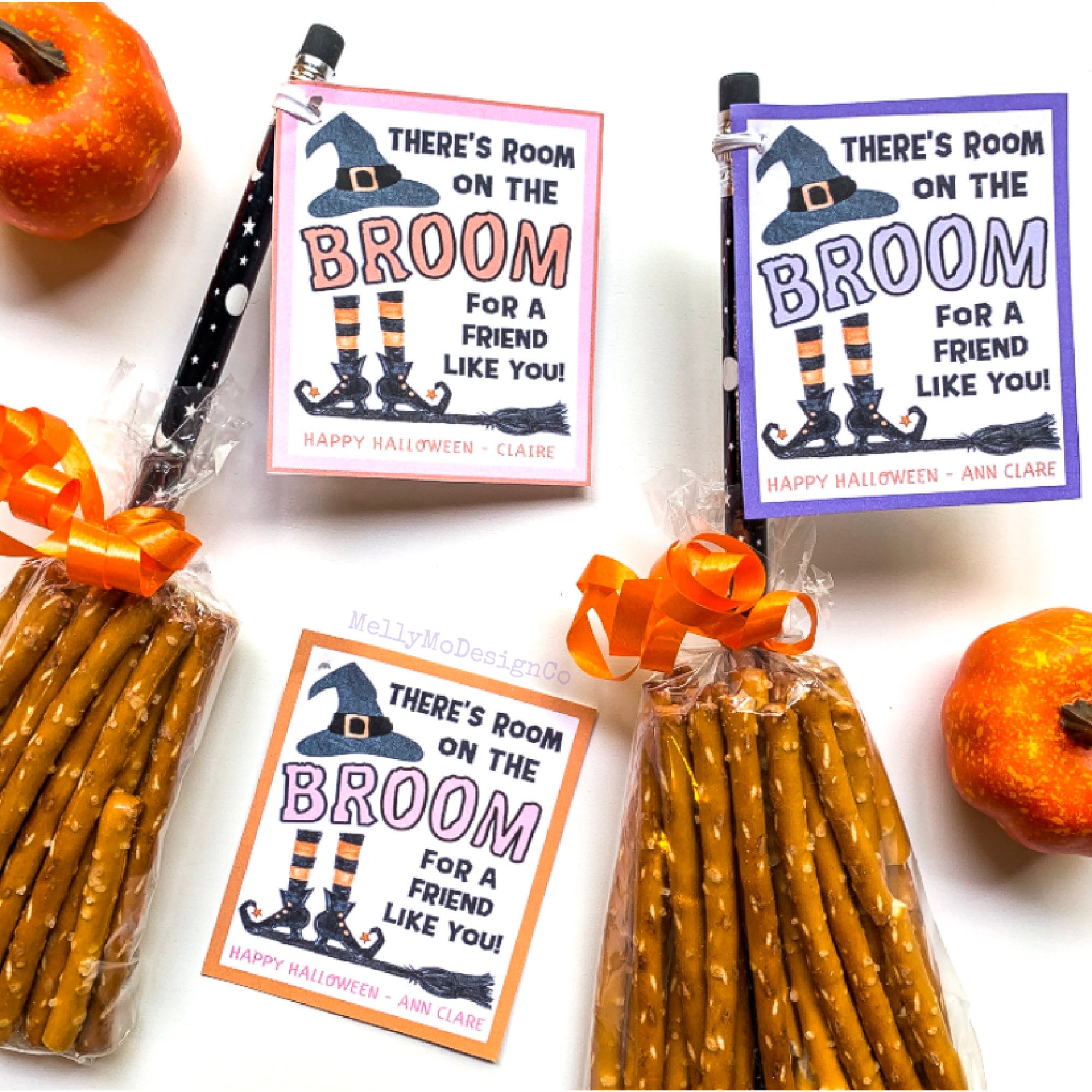 Room on the Broom Tags ORANGE BORDER | Etsy