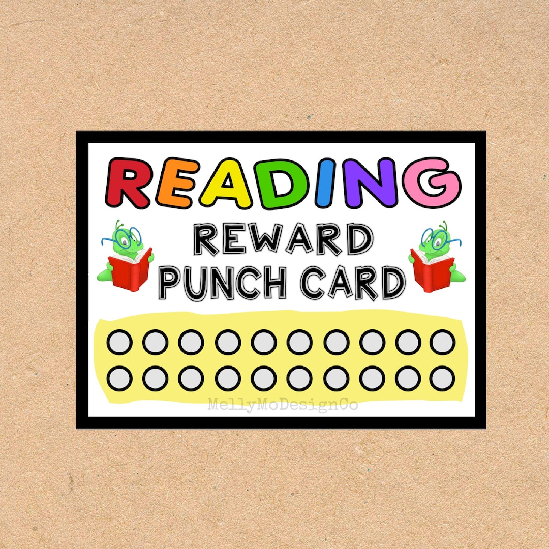 Reading Punch Card for Kids - Etsy
