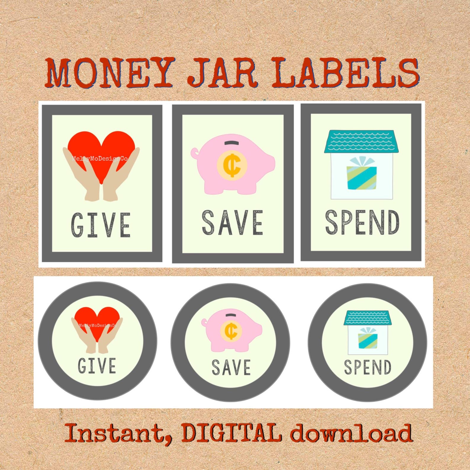 Money Labels for Kids (digital Download - Save/spend/give) - Etsy