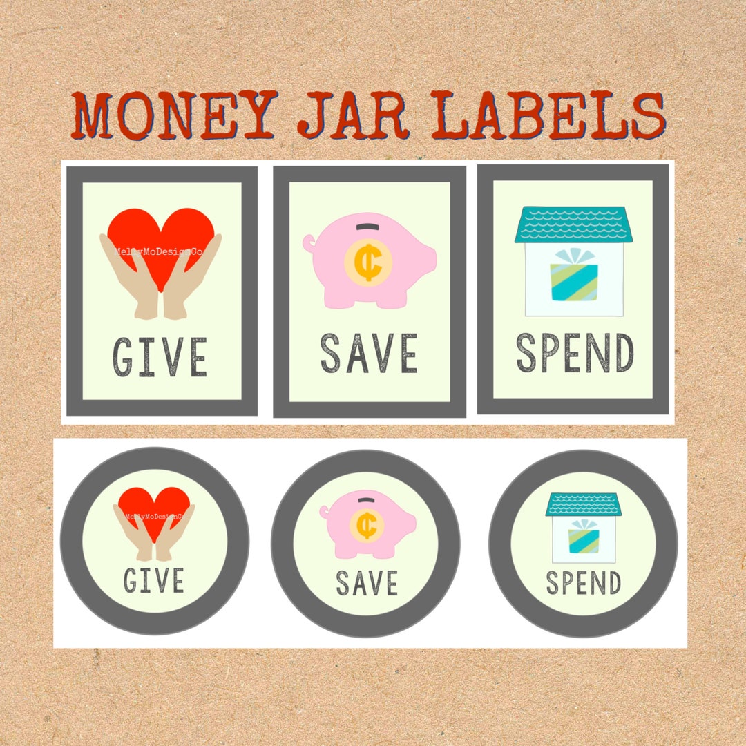 Money Labels for Kids (save/spend/give) - Etsy