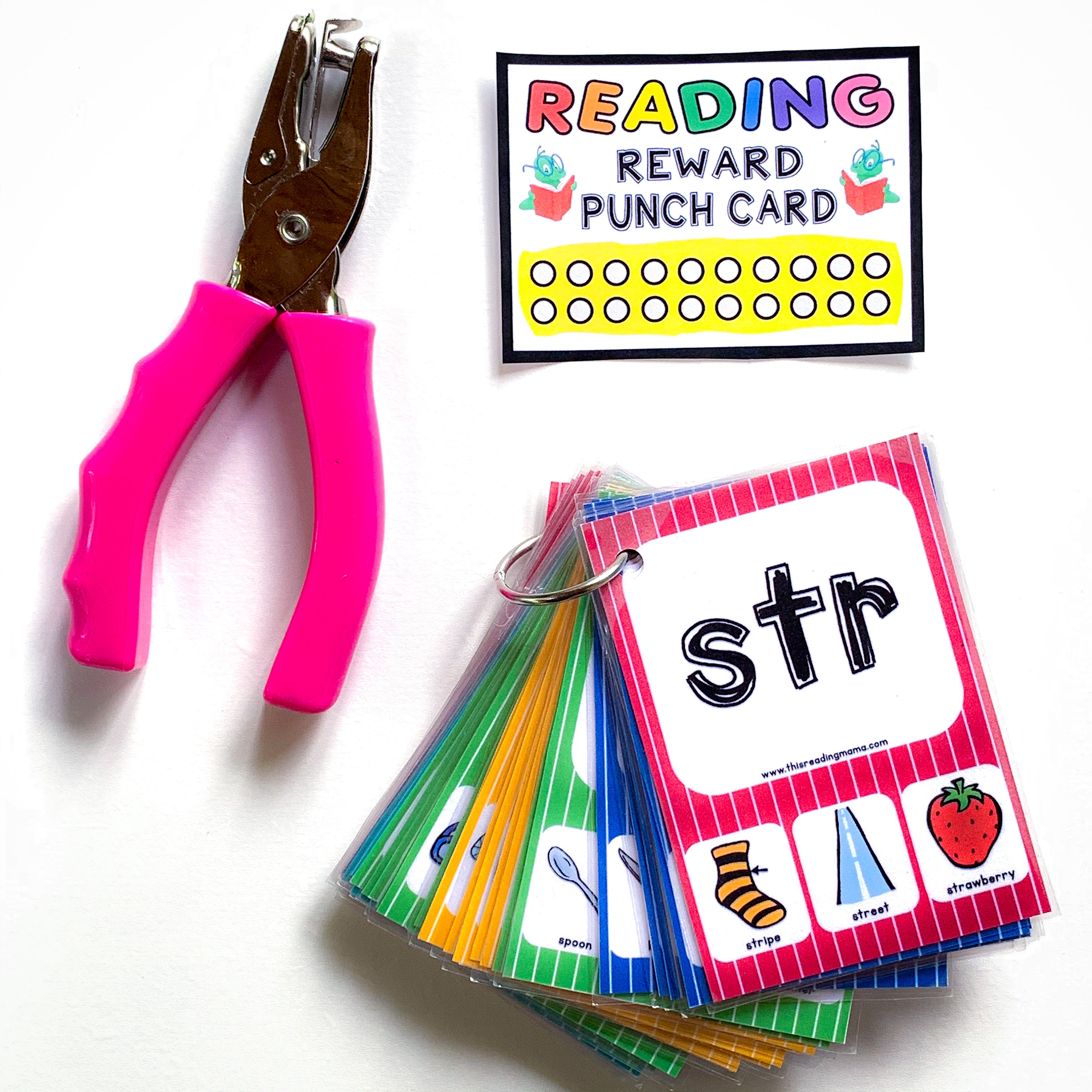 Reading Punch Card for Kids | Etsy