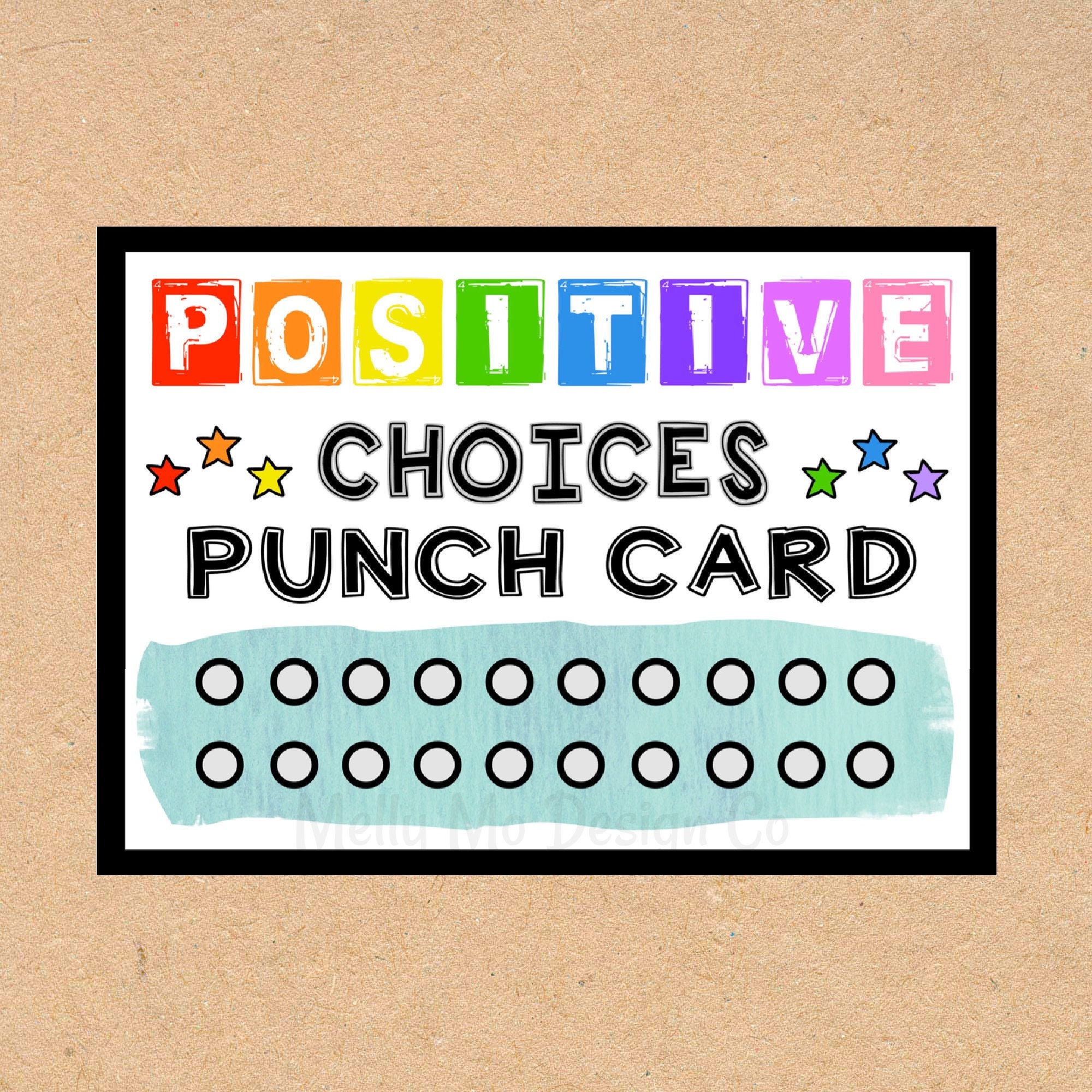 Positive Choices Punch Card for Kids - Etsy