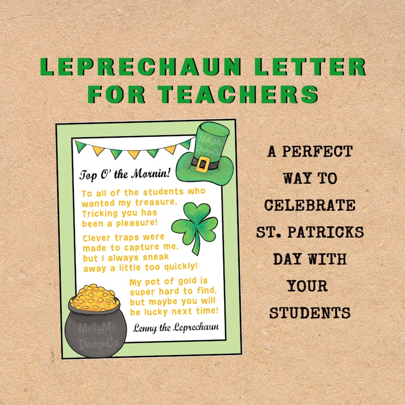 Teacher Leprechaun Letter give to Students | Etsy