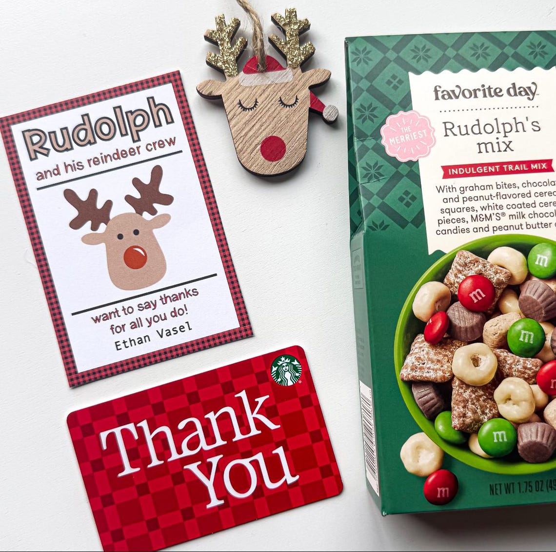 Rudolph & Christmoose Gift Tags: Printable Christmas Thank You (digital ...