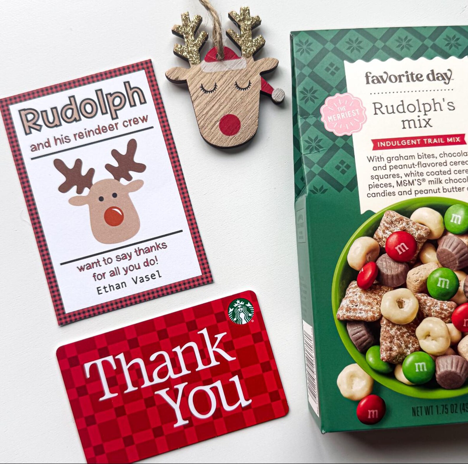 Rudolph & Christmoose Gift Tags: Printable Christmas Thank You (digital ...