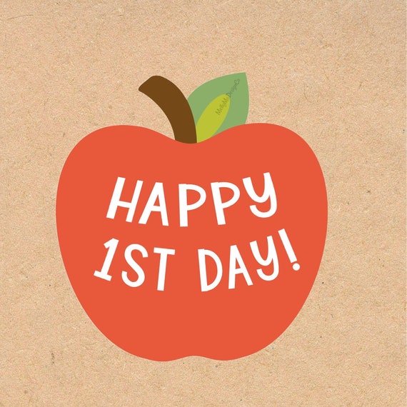 Back to School APPLE tag Welcome Back Happy First Day | Etsy