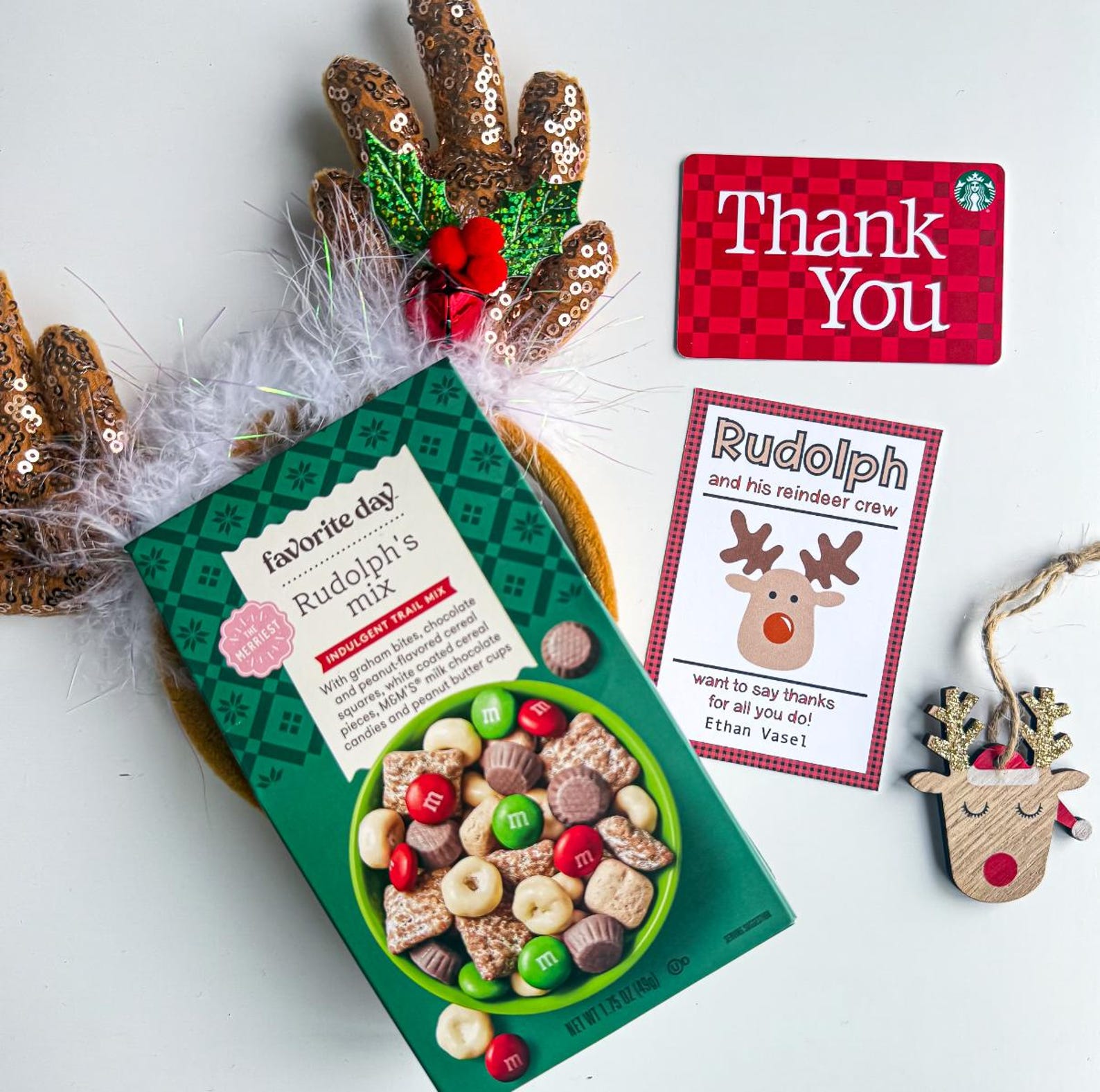 Rudolph & Christmoose Gift Tags: Printable Christmas Thank You (digital ...