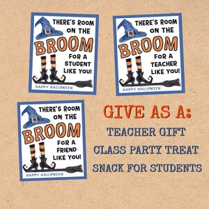 Halloween Broom Tags (room on the Broom) - Etsy
