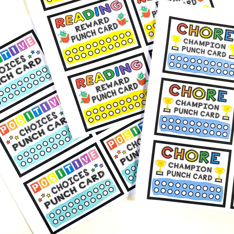 Punch Card Bundle Set 4 Designs | Etsy