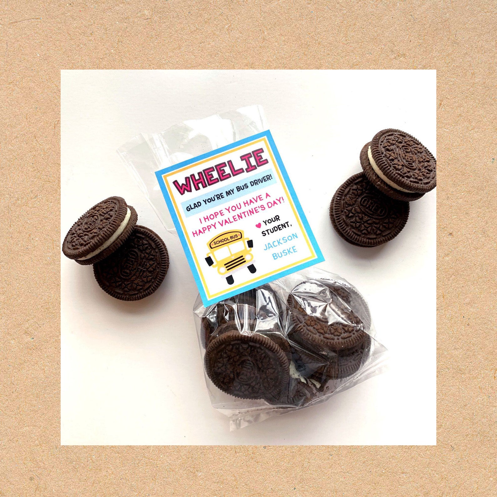 Bus Driver Valentine Tag oreo/wheel | Etsy