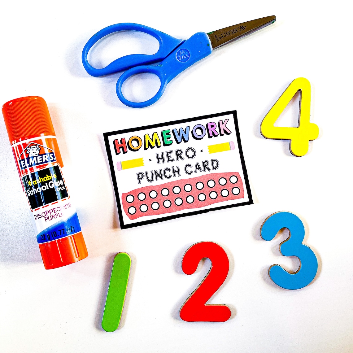 Homework Hero Punch Card for Kids - Etsy
