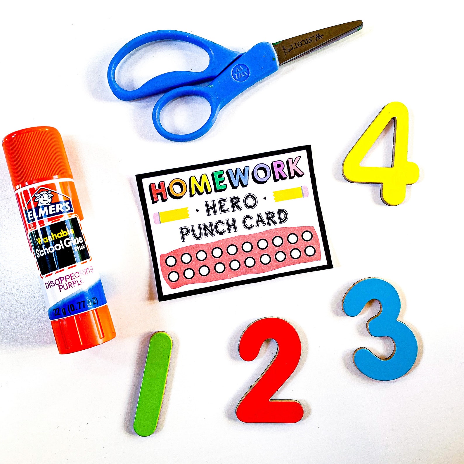 Homework Hero Punch Card for Kids - Etsy