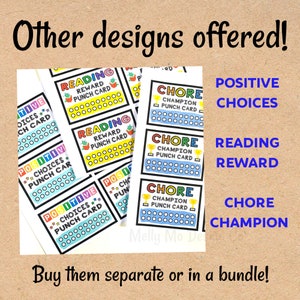 Reading Punch Card for Kids - Etsy