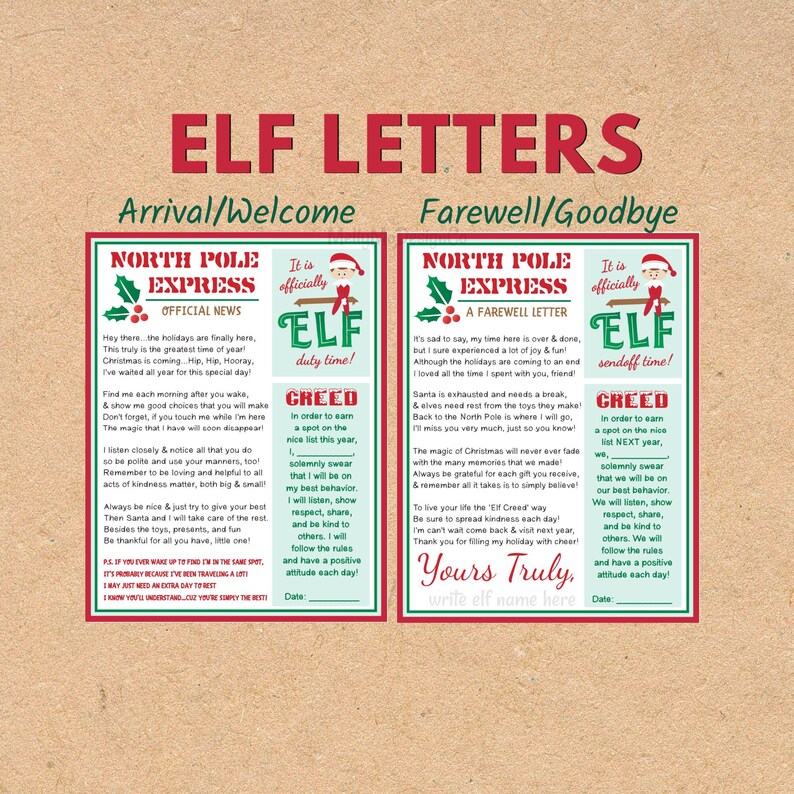Elf Arrival/welcome/farewell Letters christmas - Etsy
