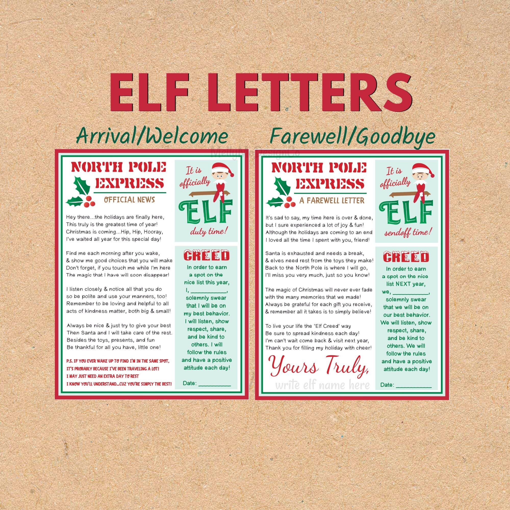 Elf Arrival/welcome/farewell Letters christmas - Etsy
