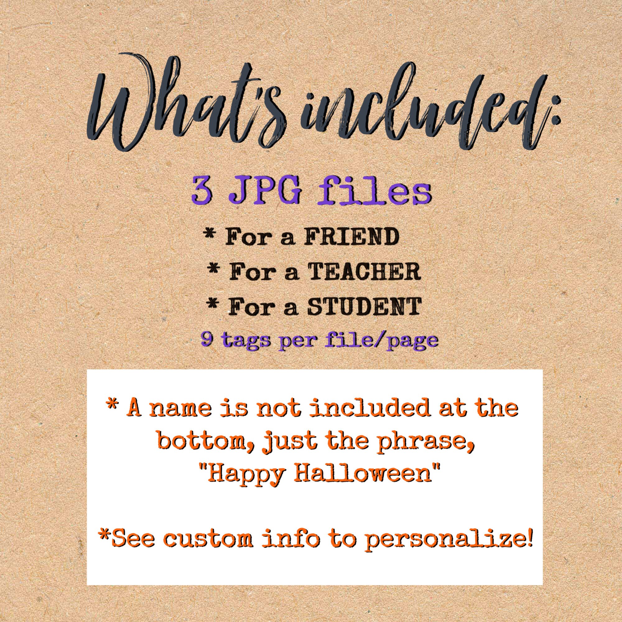 Room on the Broom Tags ORANGE BORDER | Etsy