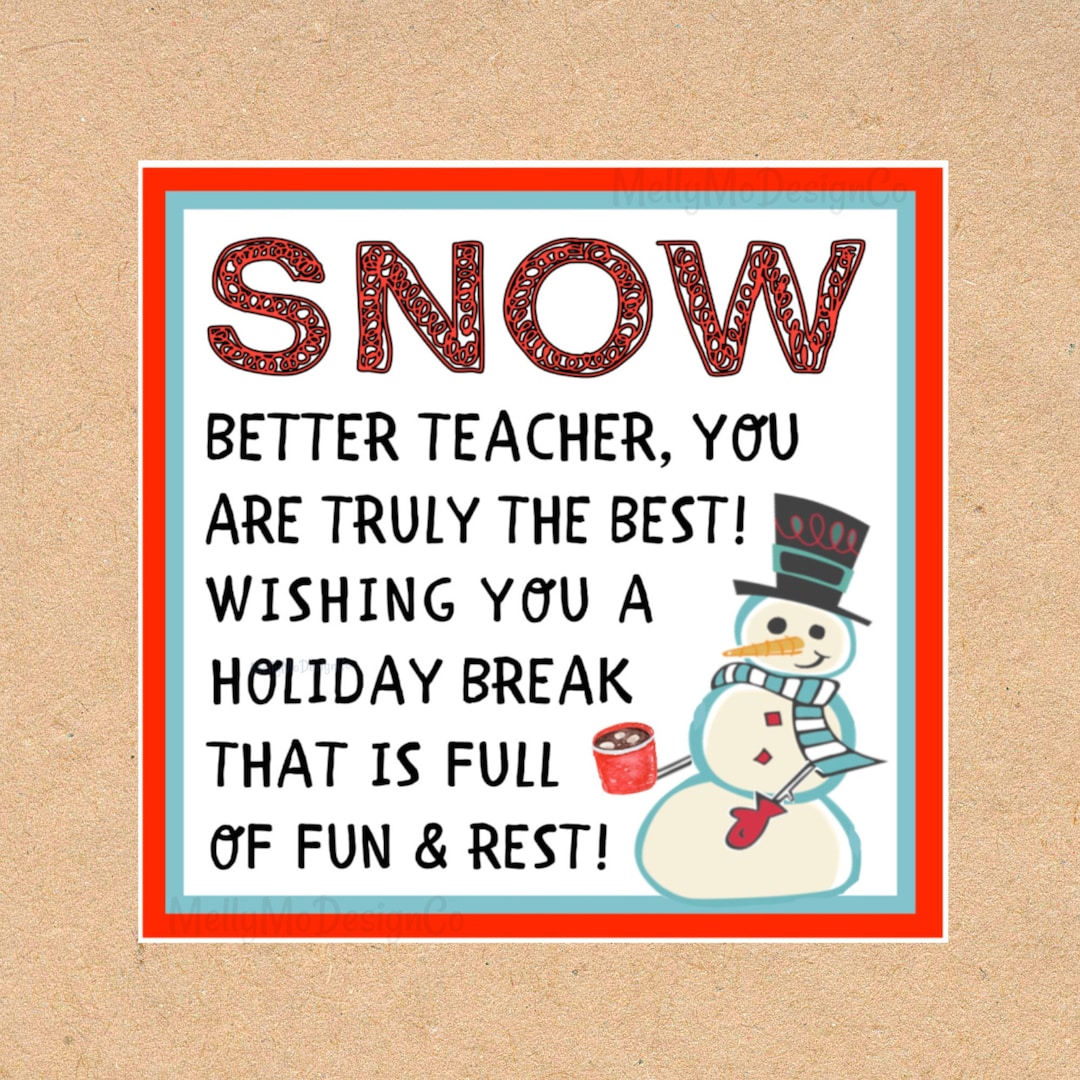 Teacher Snowman Tag (christmas, Winter, Holidays) - Etsy