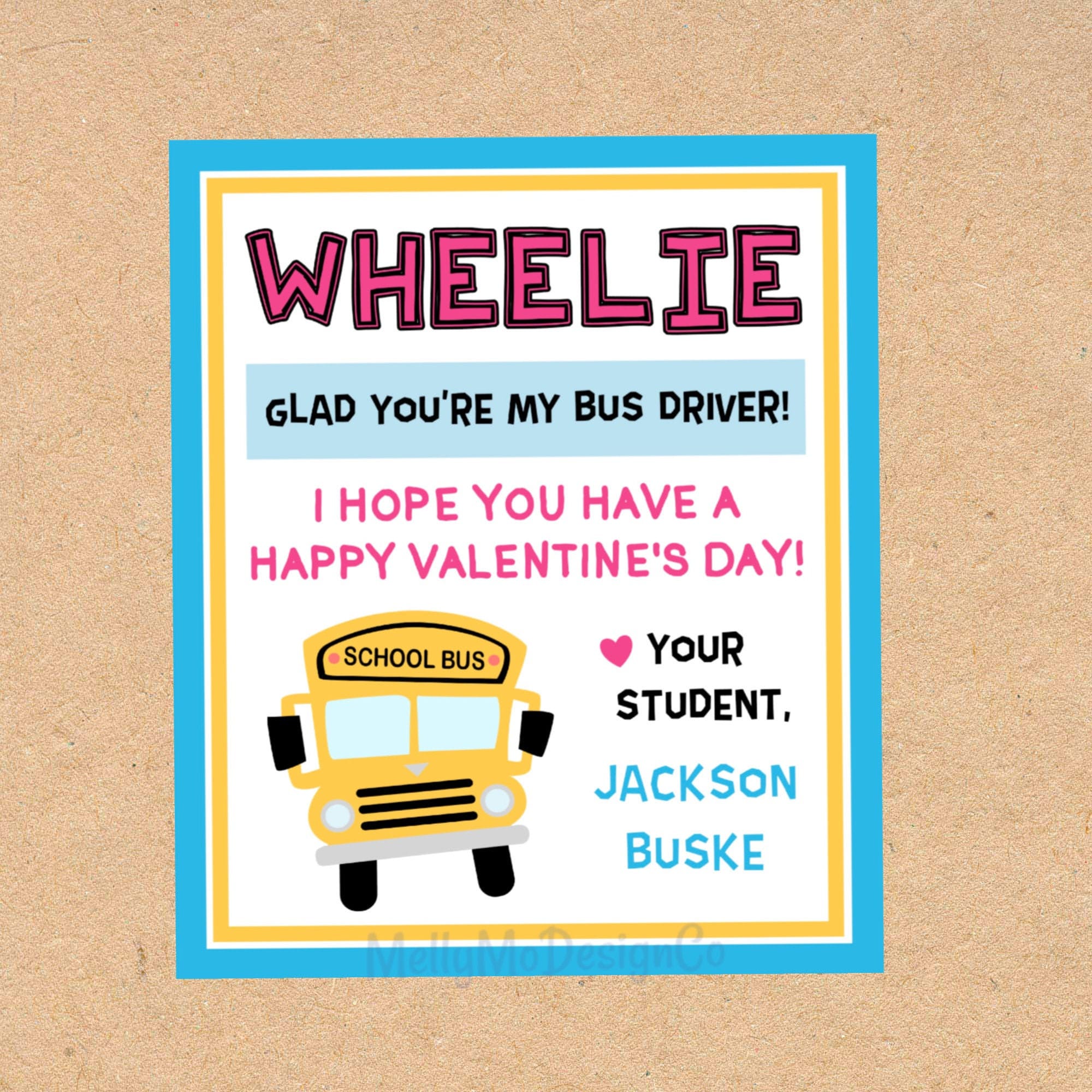 Bus Driver Valentine Tag oreo/wheel | Etsy