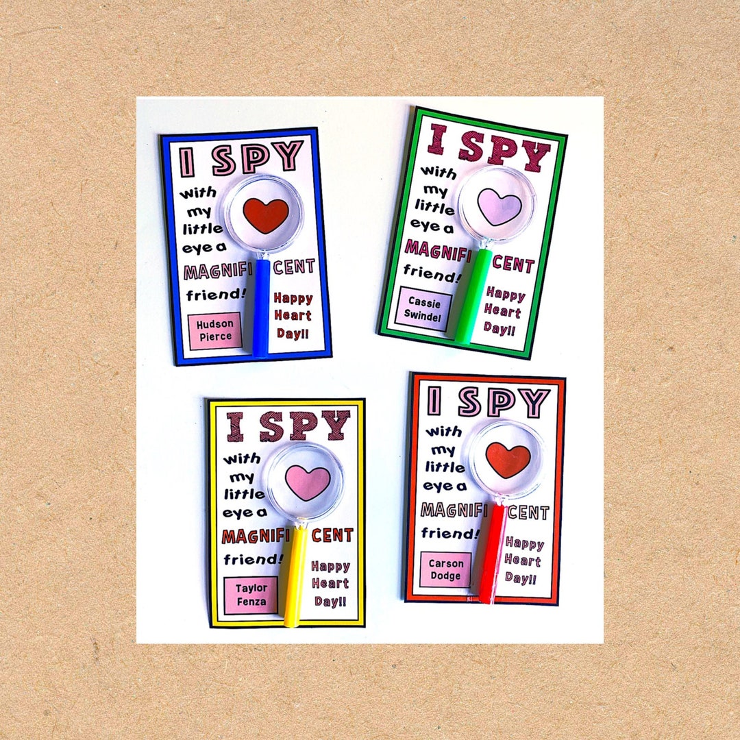 I SPY Valentine Tag (magnifying Glass) - Etsy