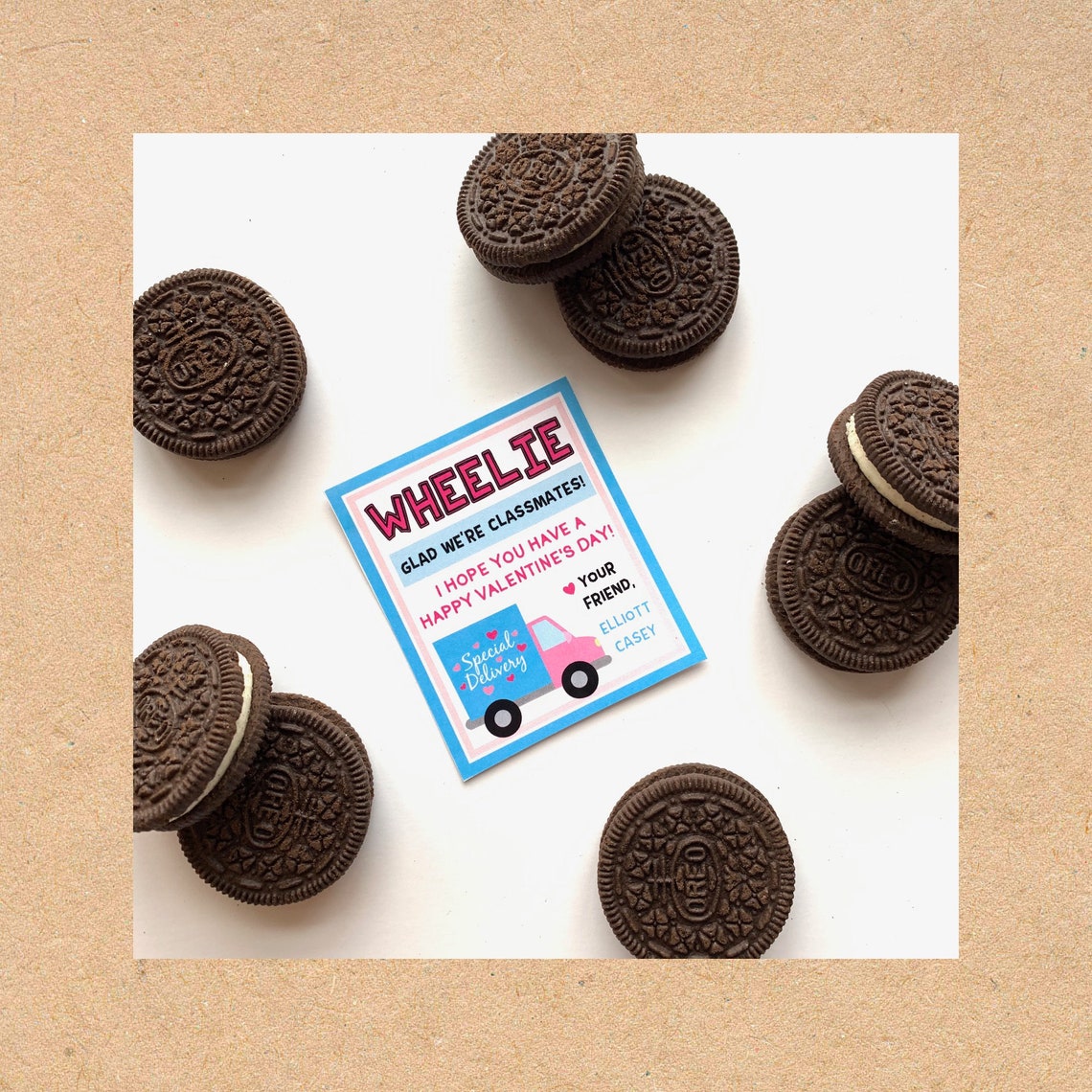 Classmate Valentine Wheel Tag (oreo, Car, Donut) - Etsy UK