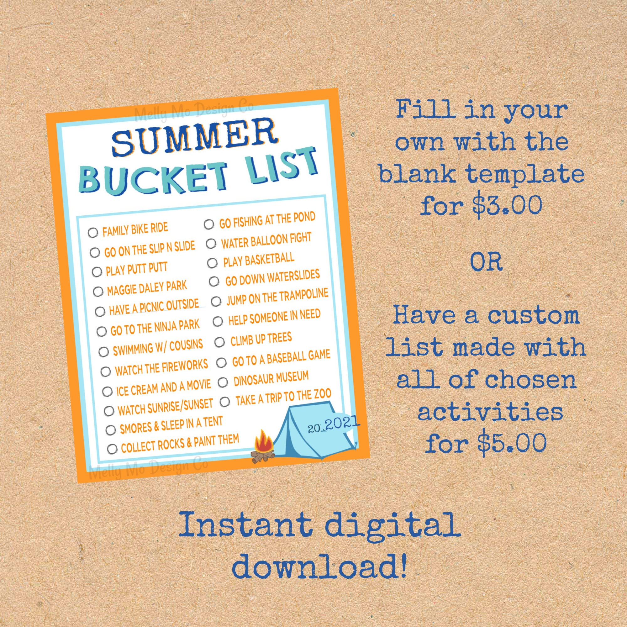 Summer Bucket List (2021) - Etsy