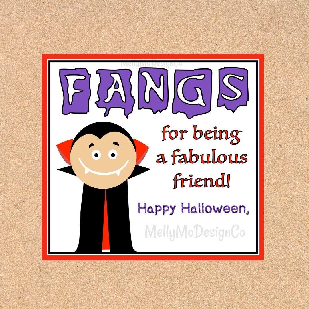 Vampire Fangs "thanks" Tag (halloween) - Etsy