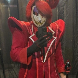 Alastor Mask, Microphone and Horns Cosplay Props Hazbin Hotel - Etsy