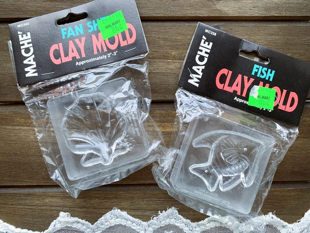 Vintage Beach Themed Clay Molds - Seashell & Tropical Fish Set in ...