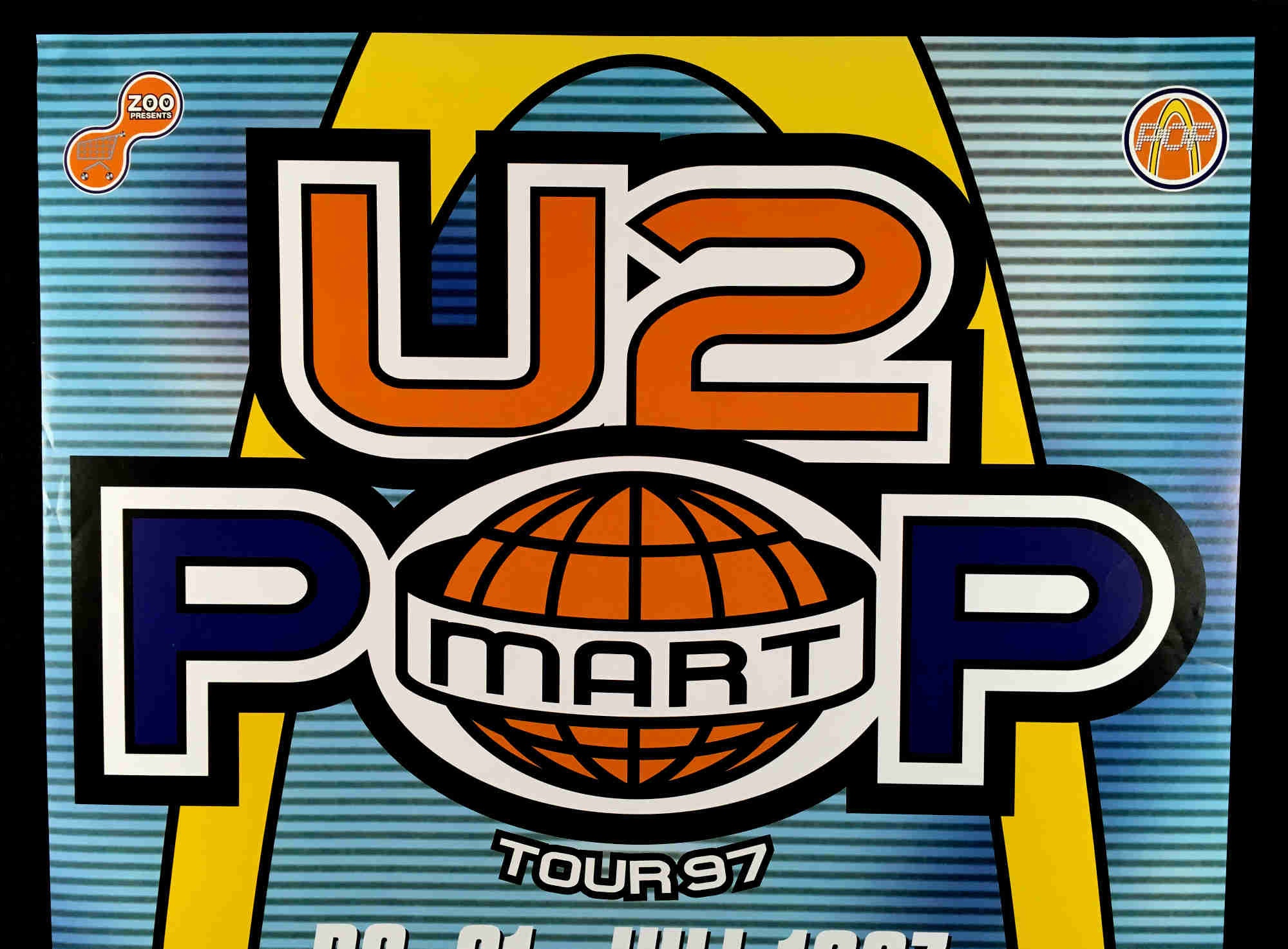 U2 Original 1997 Pop Mart Tour Poster Mannheim Germany Rare Bus Side 23 ...