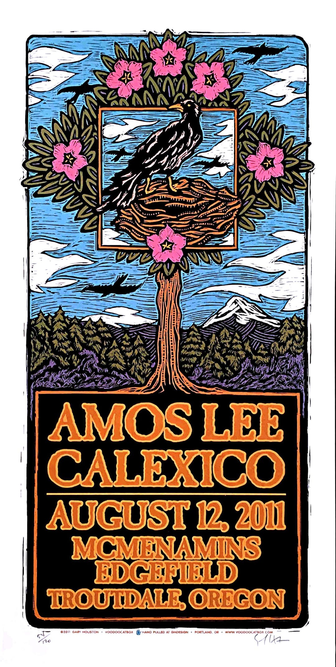 Amos Lee Poster Calexico Mcmenamins 2011 Signed Silkscreen Gary Houston ...