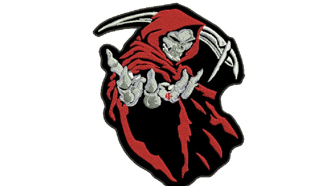 Grim Reaper Embroidered Patch Reaper Patch 10x 9 PATCH for Biker Jacket ...