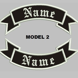 Curve Custom EMBROIDERED NAME TAG Iron on Patch Ribon Badge 5 3/4 X 2 1 ...