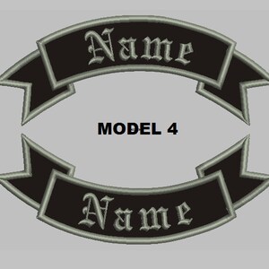 Curve Custom EMBROIDERED NAME TAG Iron on Patch Ribon Badge 5 3/4 X 2 1 ...