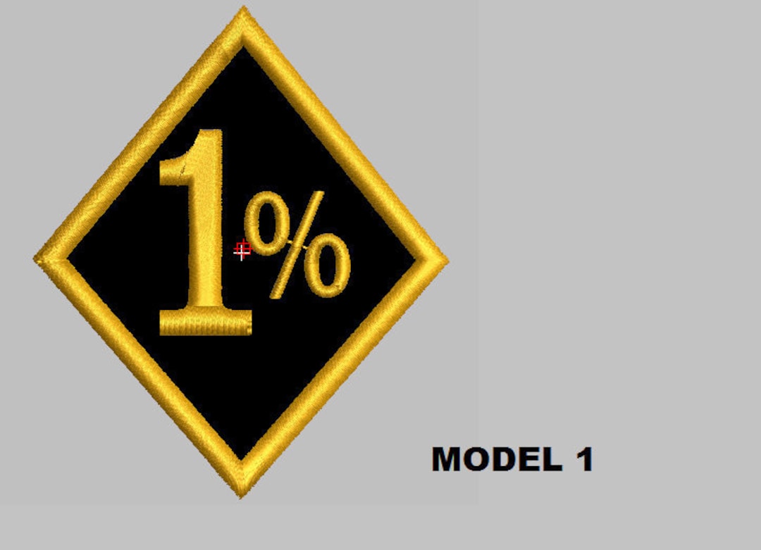 Custom Embroidery Diamond Embroidered MC 1% PATCH, Badge, Tag Sew On - Etsy