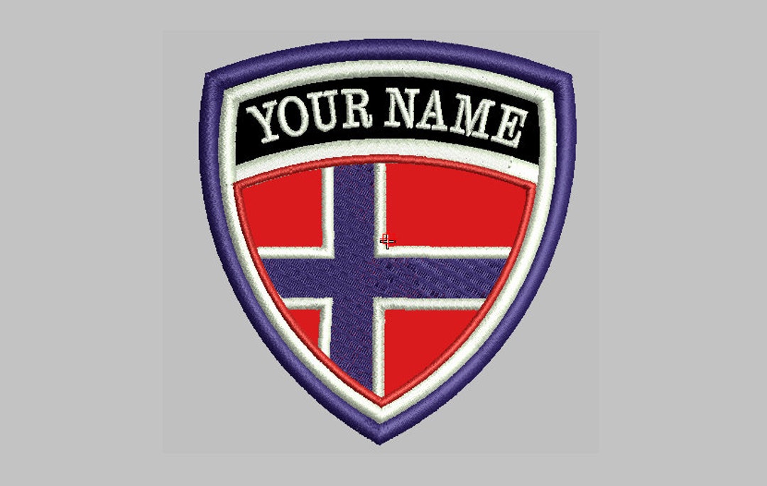 Custom Embroidered Name Patch SHIELD EMBLEM Norwegian Navnet Ditt Norsk ...