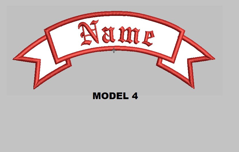 Curve Custom EMBROIDERED NAME TAG Iron on Patch Ribon Badge 5 3/4 X 2 1 ...