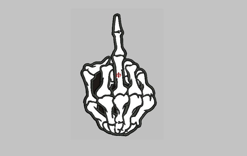 Middle Skelton Finger Embroidered Patch Sew on 4.5" Height - Etsy