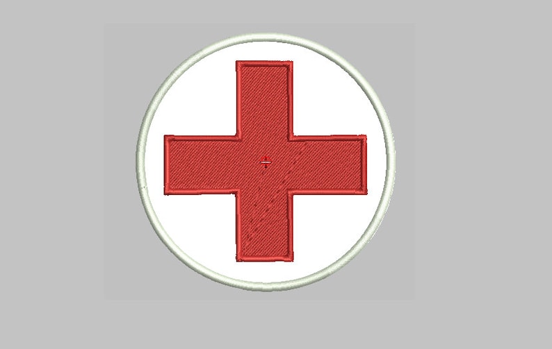 Red Cross Embroidered Patch Sew on 4" ROUND - Etsy