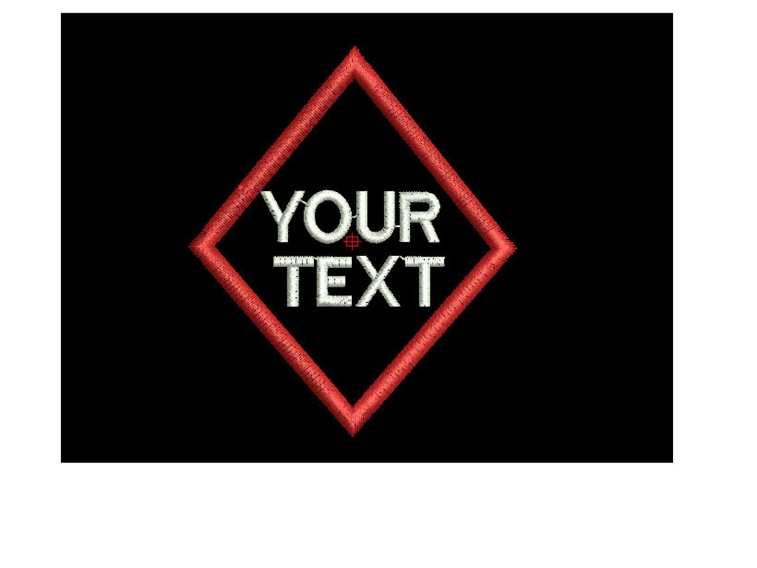 Diamond Embroided Patch 2" X 2" Text Only Customized Sew On - Etsy