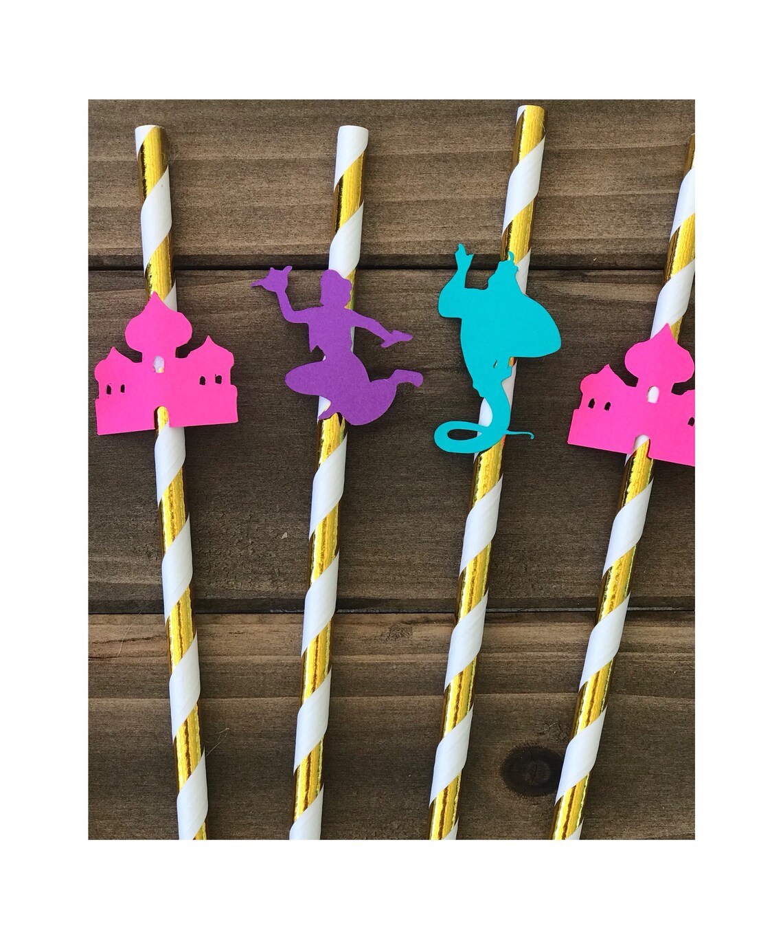 Jasmine and Aladdin Straws 10CT | Etsy